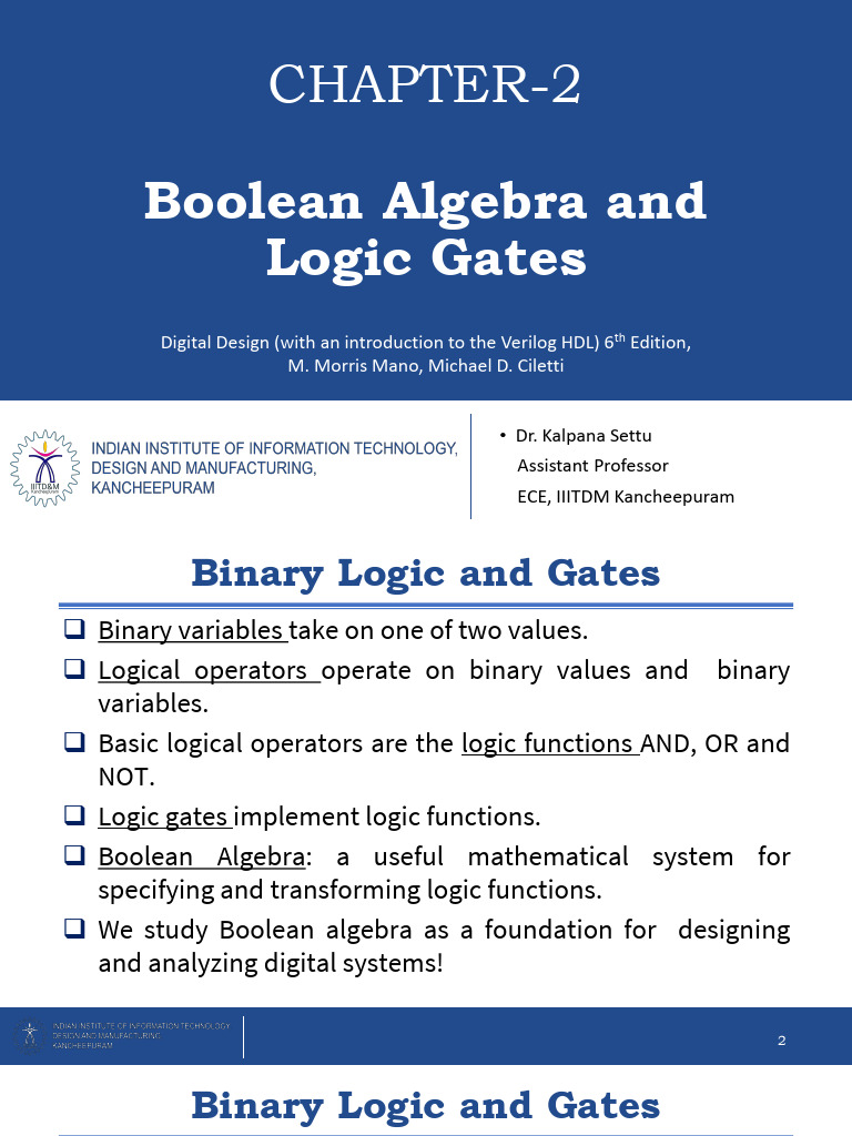 2 Boolean Algebra And Logic Gates Pdf Logic Gate Boolean Algebra 1855