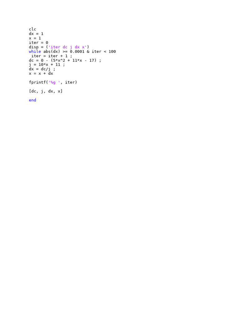 Newton Raphson Code | PDF Newton Raphson Code | PDF