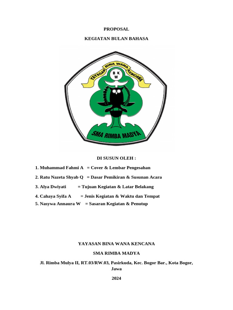 Proposal Bulan Bahasa (1) | PDF