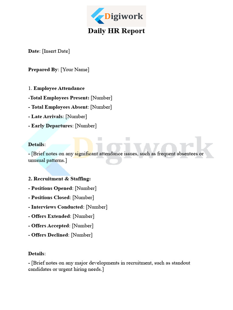 Daily HR Attendance and Recruitment Report | PDF