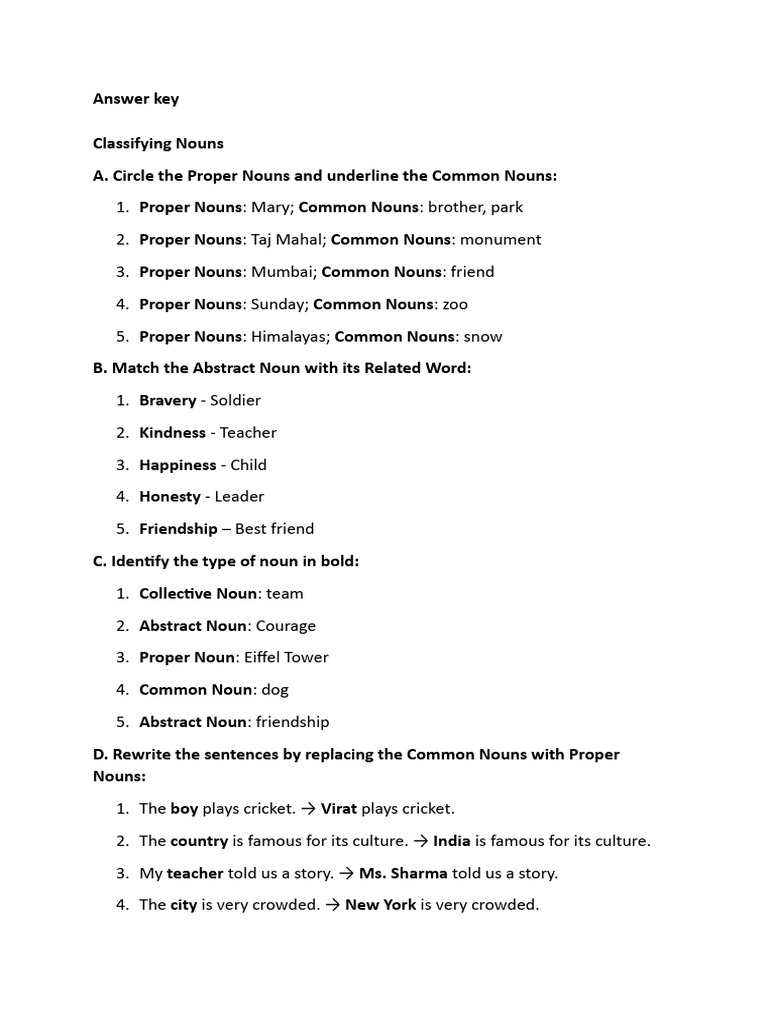 Noun Classification and Sentence Structure | PDF | Noun
