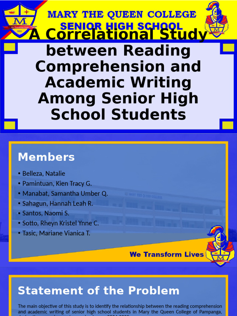 Correlation of Reading and Writing Skills | PDF | Quantitative Research ...