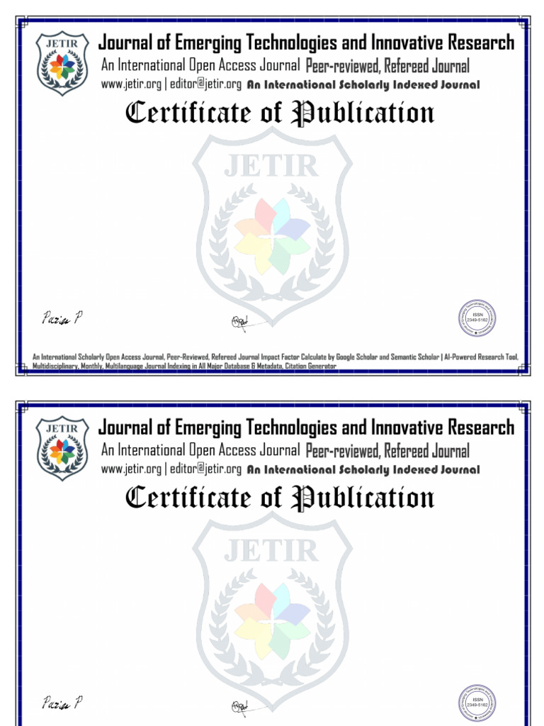 JETIR2501401 Certificate | PDF