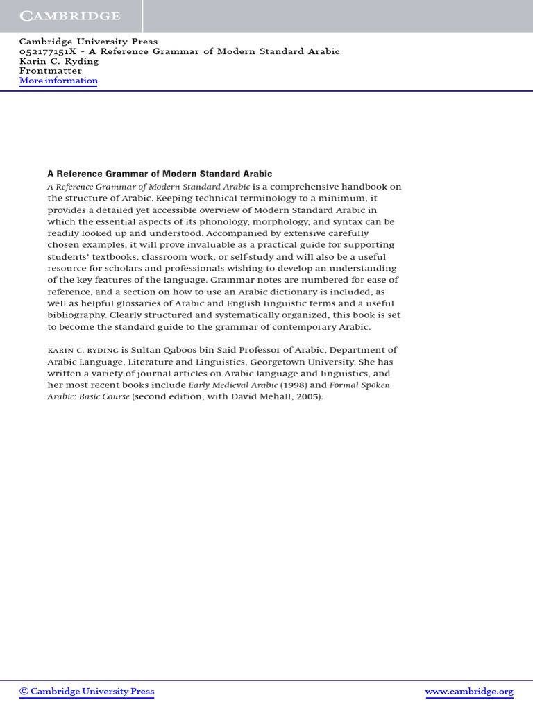 Reference Grammar of Modern Standard Arabic | PDF | Adjective | Arabic