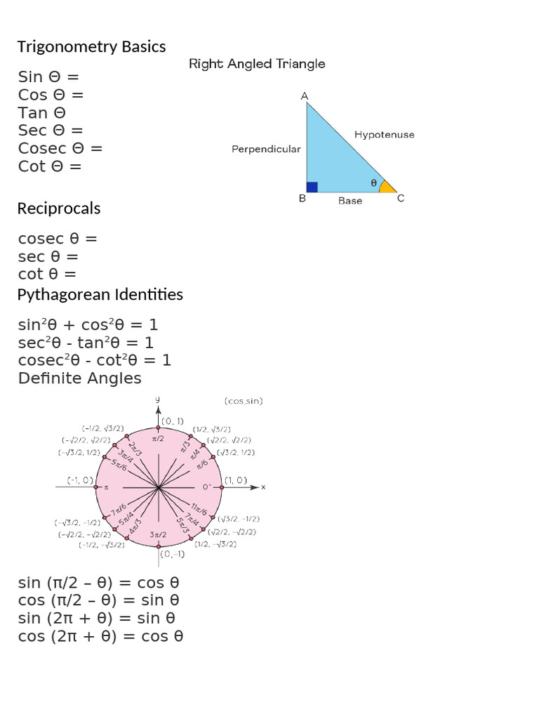 Trigonometry Basics | PDF