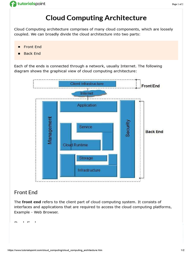 Cloud Computing Architecture | PDF