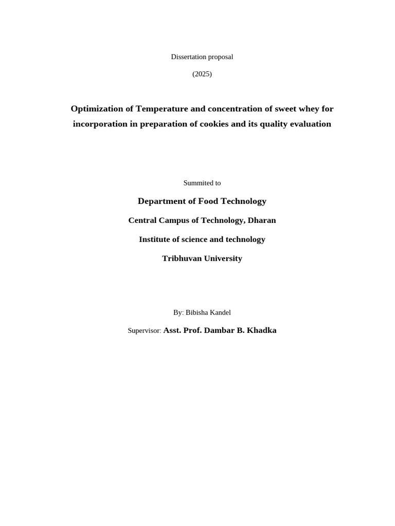 Dissertation Proposal | PDF | Breads | Cheese