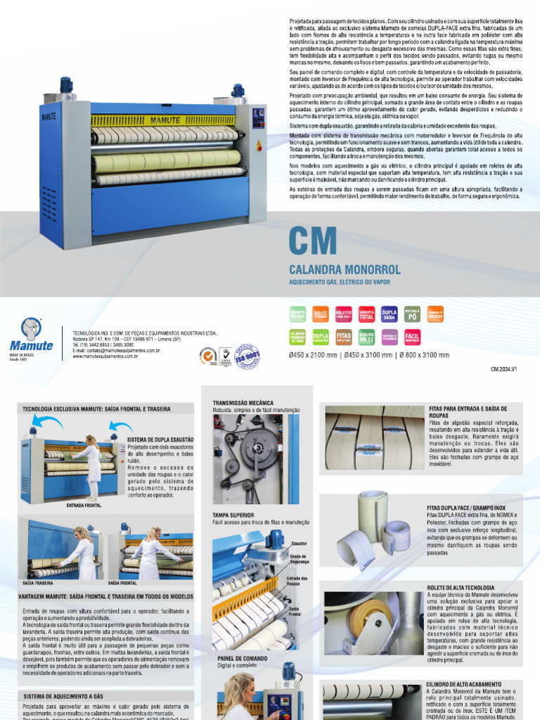 Calandra Monorrol CM-4520 CM-4530 e CM8030 | PDF