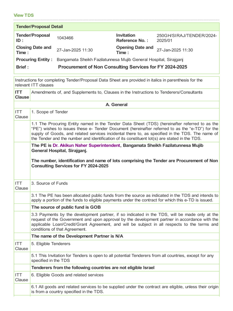 section2_Tender Data Sheet (2) | PDF | Employment | Sole Proprietorship