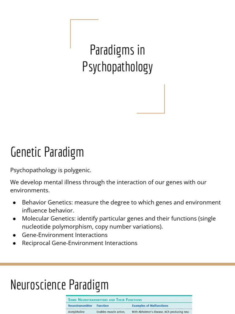 Understanding Psychopathology Paradigms | PDF | Mental Disorder ...