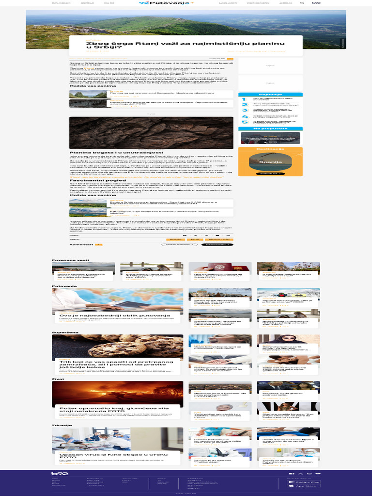 Rtanj Planina - Vodič | PDF