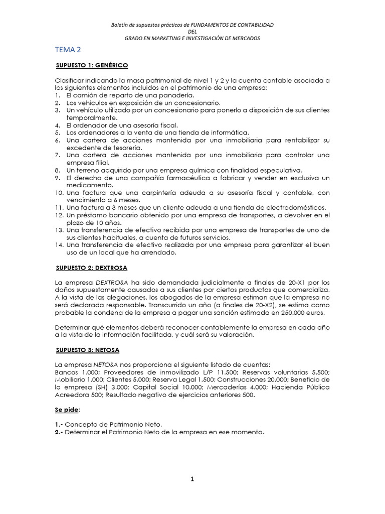 Ejercicios T2 Contabilidad | PDF | Business | Contabilidad