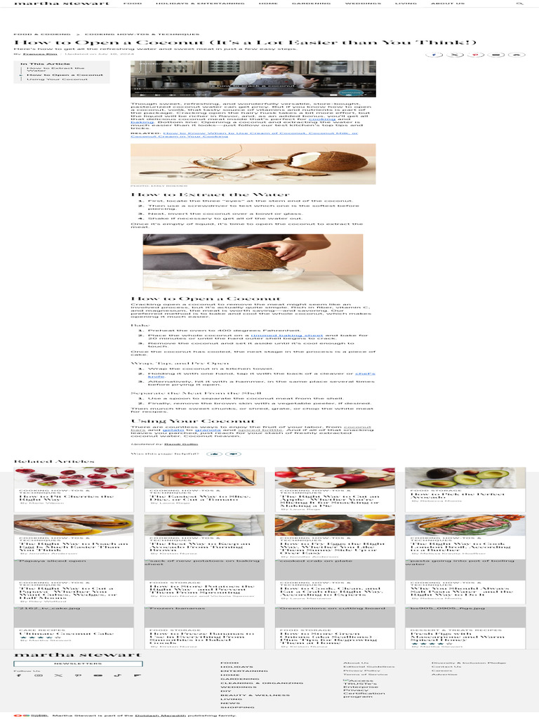 How to Open a Coconut Easily | PDF | Coconut | Cooking
