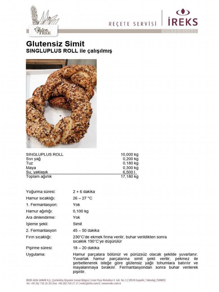 Product - Document - Glutensiz Simit | PDF