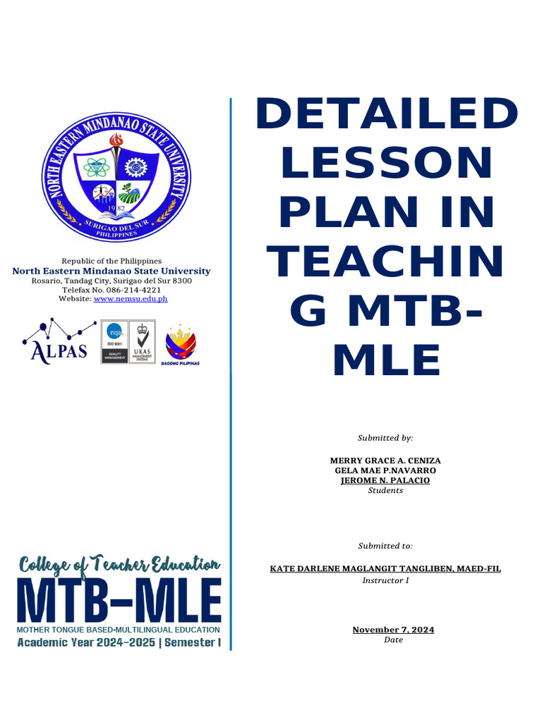 Detailed Lesson Plan in MTB MLE | PDF