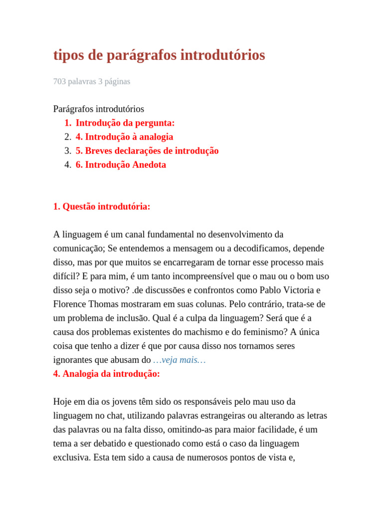 Tipos de Parágrafos Introdutórios | PDF | Piadas | Mikhail Gorbachev