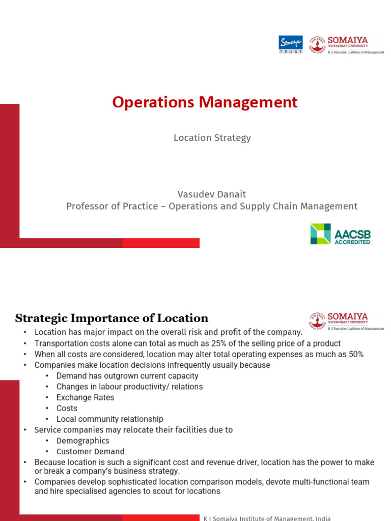 Strategic Location Decisions in Operations | PDF | Labour Economics ...