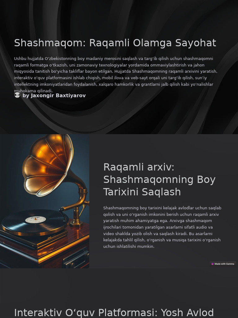 Shashmaqom Raqamli Olamga Sayohat | PDF