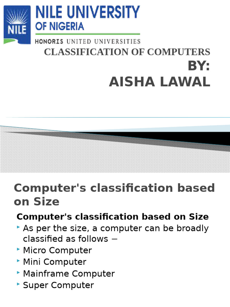 Classification of Computers Week 2-1 | PDF | Mainframe Computer | Microcomputers