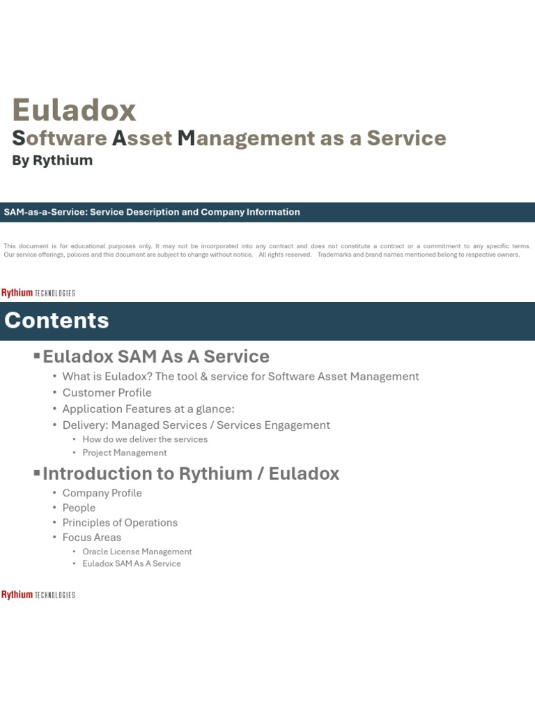 Euladox SAM As A Service v2025 | PDF | Oracle Corporation | Software