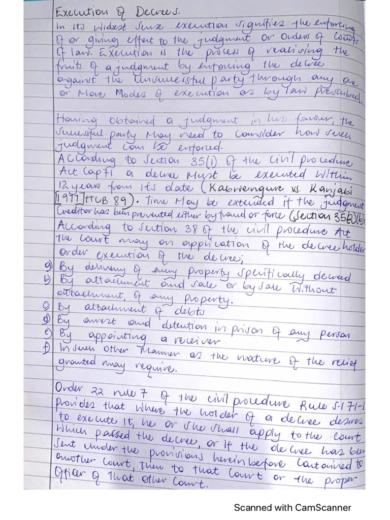 Execution of Decrees & Order | PDF