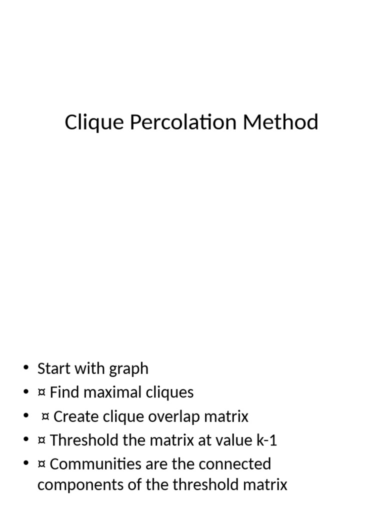 Clique Percolation Method Example - Social Network Analysis | PDF