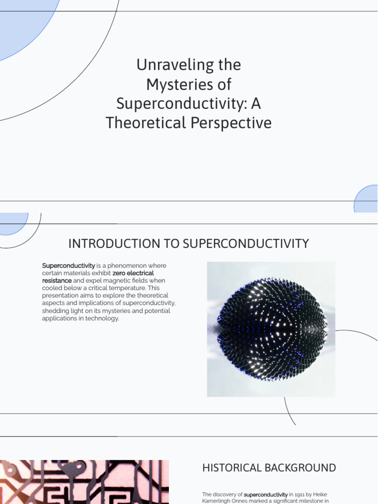 Unraveling The Mysteries of Superconductivity: A Theoretical Perspective | PDF ...
