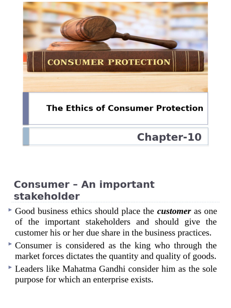 CH 10 Ethics of Consumer Protection | PDF | Consumer Protection | Prices