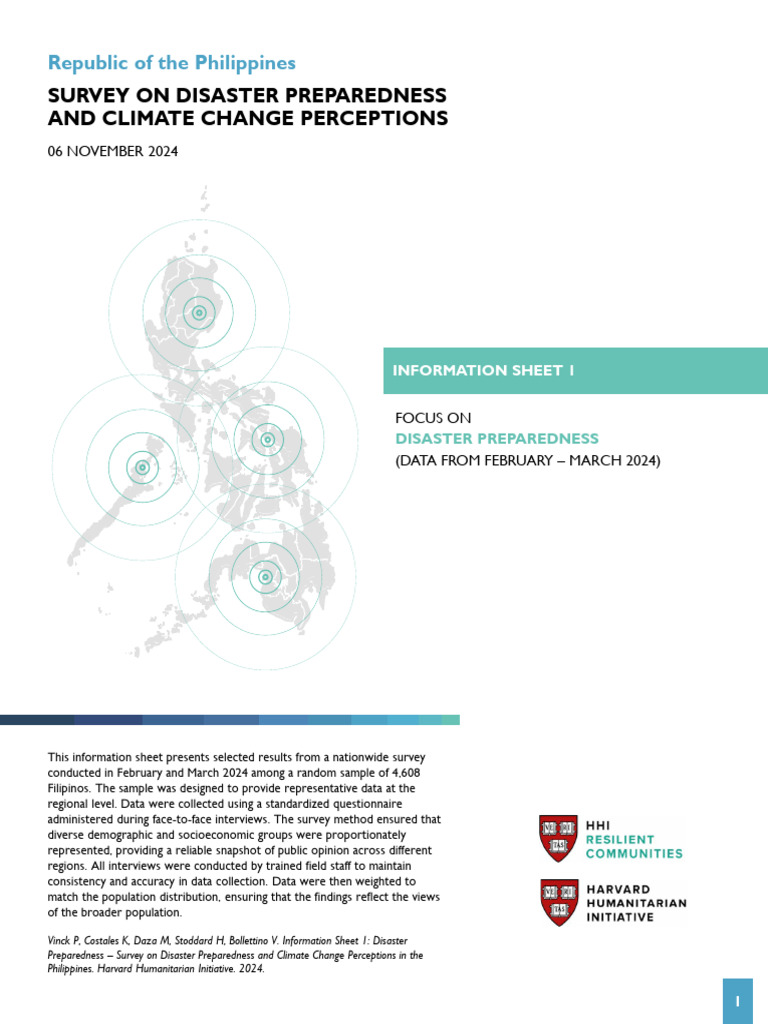 Philippines Disaster Preparedness Survey | PDF | Survey Methodology ...