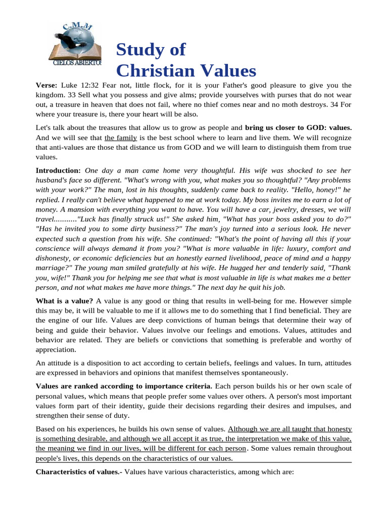 Christian values | PDF | Humility | Jesus
