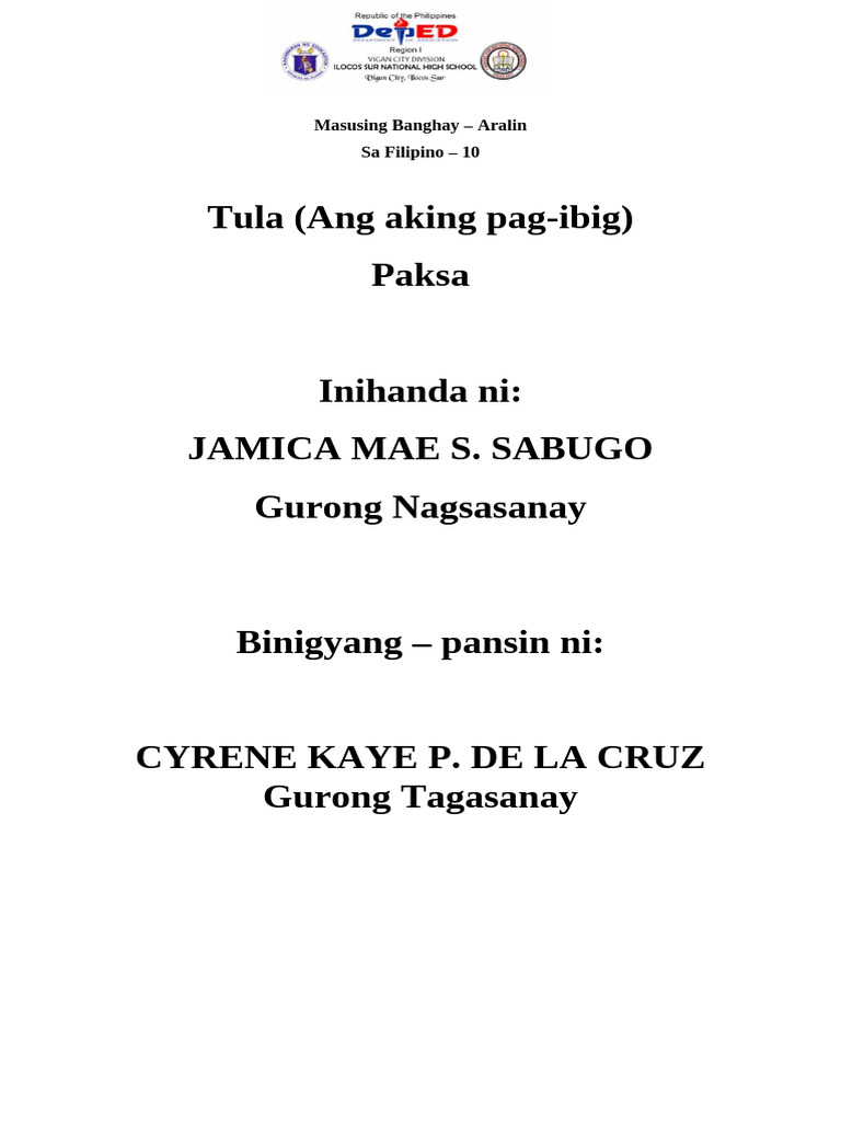 Tula (Ang Aking Pag-Ibig) | PDF