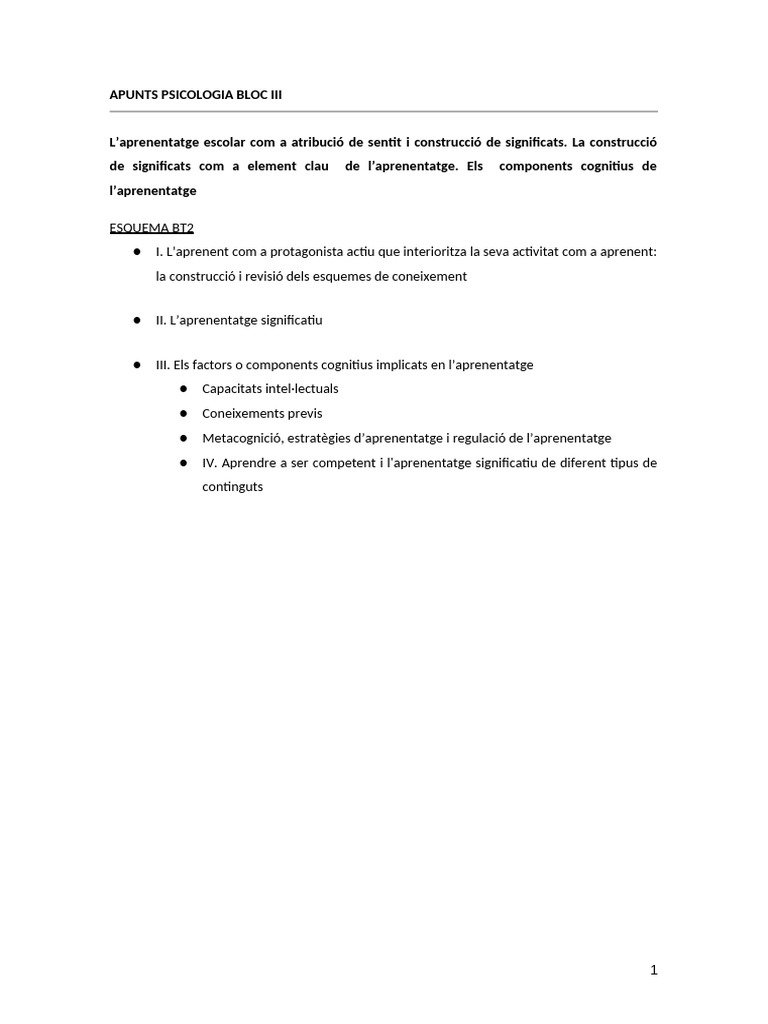 Apunts Psico Bloc III | PDF