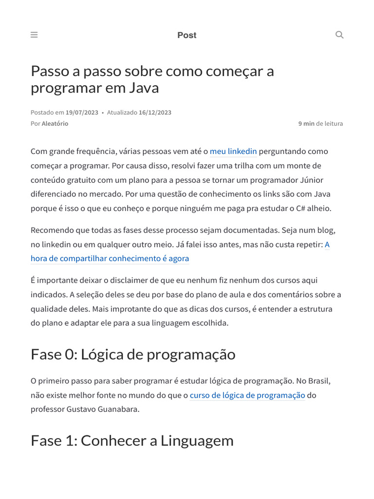 Passo A Passo Sobre Como Começar A Programar em Java - Códigos ...
