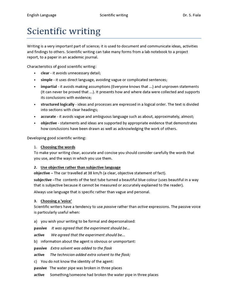 English - C6 Scientific Writing | PDF | Titration | Chemistry