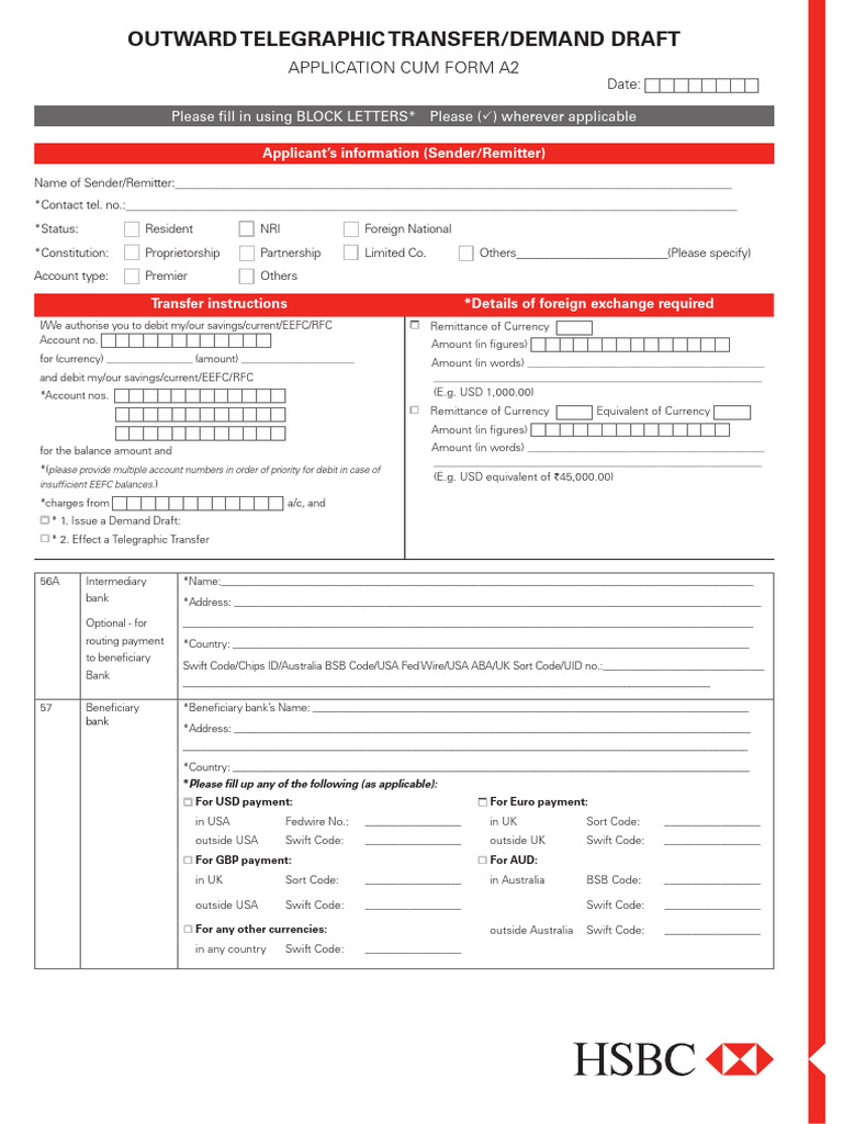 Out Transfer DD App Form | PDF | Banks | Debt