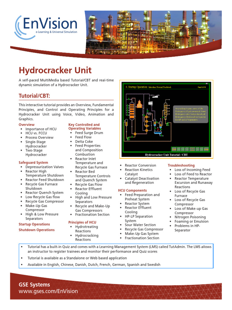 GSE EnVision Hydrocracker | PDF | Chemical Reactor | Cracking (Chemistry)