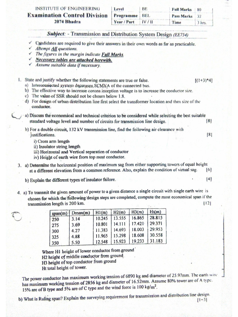 Transmission and Distribution Design | PDF