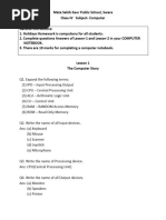 Class 5 Computer Basics and Applications | PDF | Operating System | Laptop
