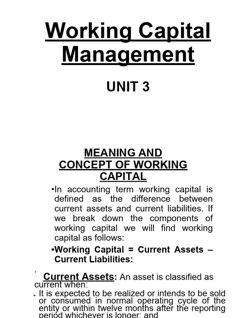 Working Capital Management | PDF | Working Capital | Economies