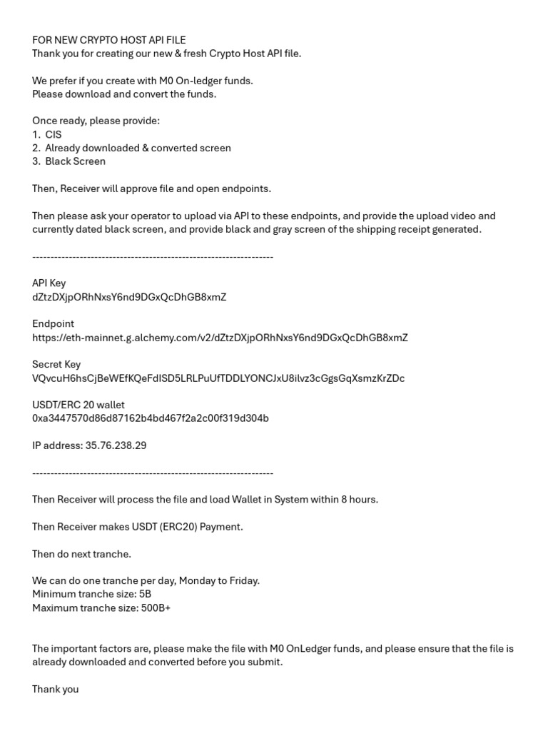 For New Crypto Host Api File | PDF