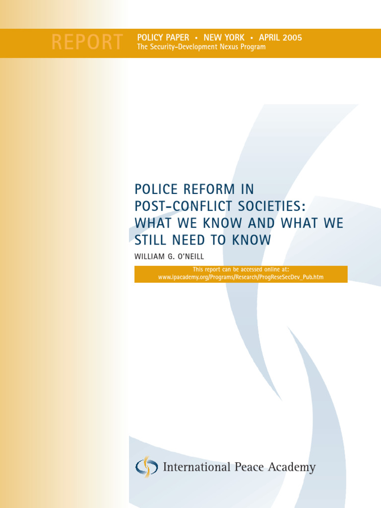 Police Reform in Post-Conflict Societies | PDF | Police | United Nations