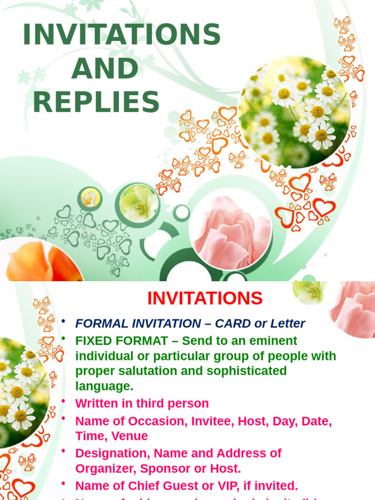 Invitations and Replies 2 | PDF