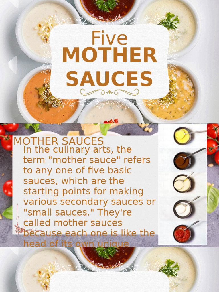 The Five Mother Sauces | PDF | Sauce | Tomato Sauce