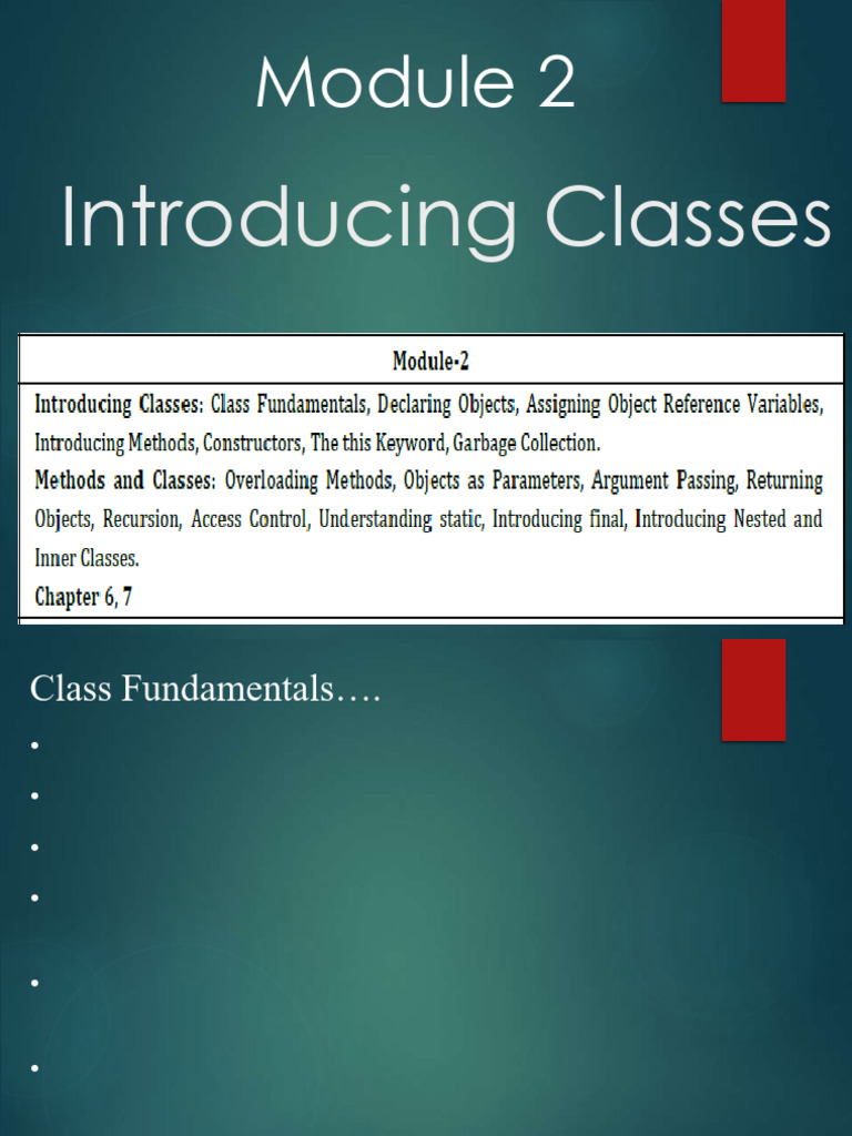 Class Fundamentals in Java Programming | PDF | Parameter (Computer Programming) | Class ...