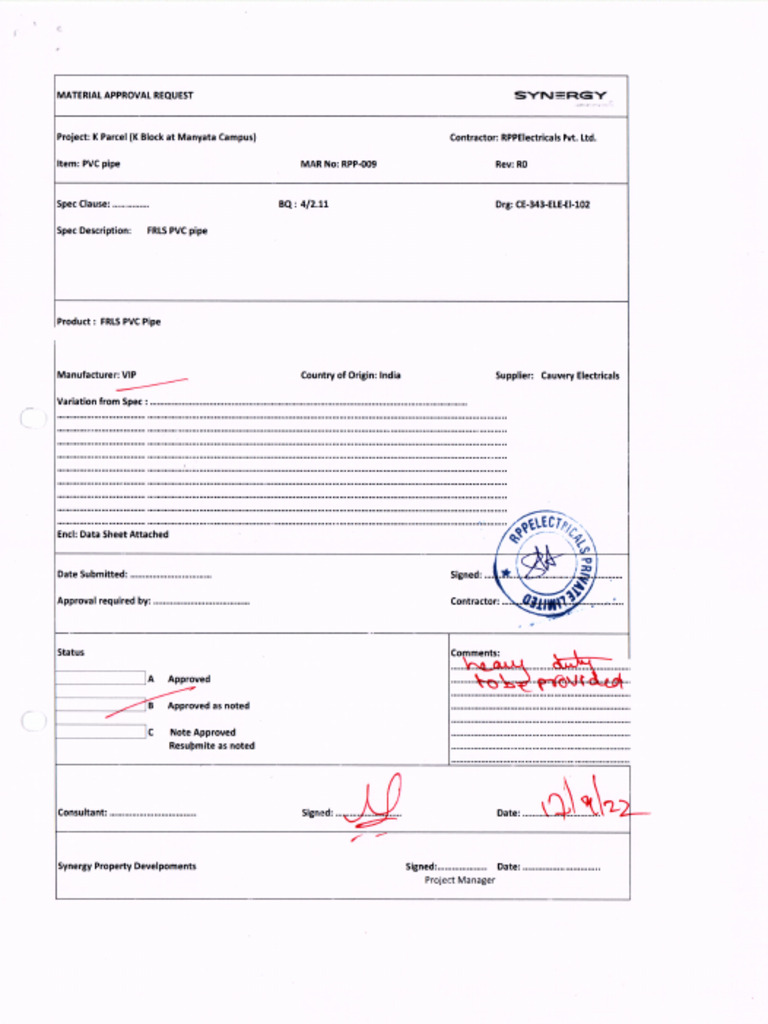 PVC Conduit Approved TDS | PDF
