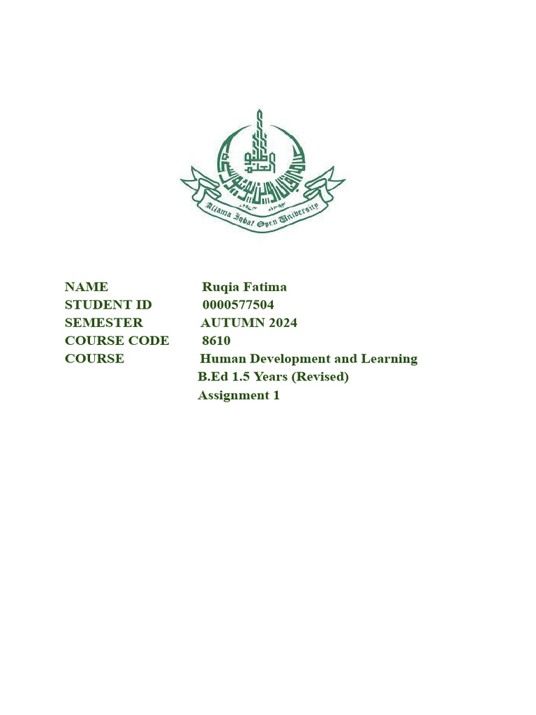 8610 Assignment 1 | PDF | Intelligence | Emotional Intelligence