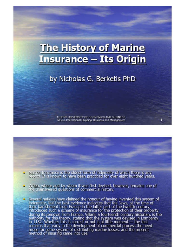 Marine Insurance Origins | PDF | Insurance | Loans