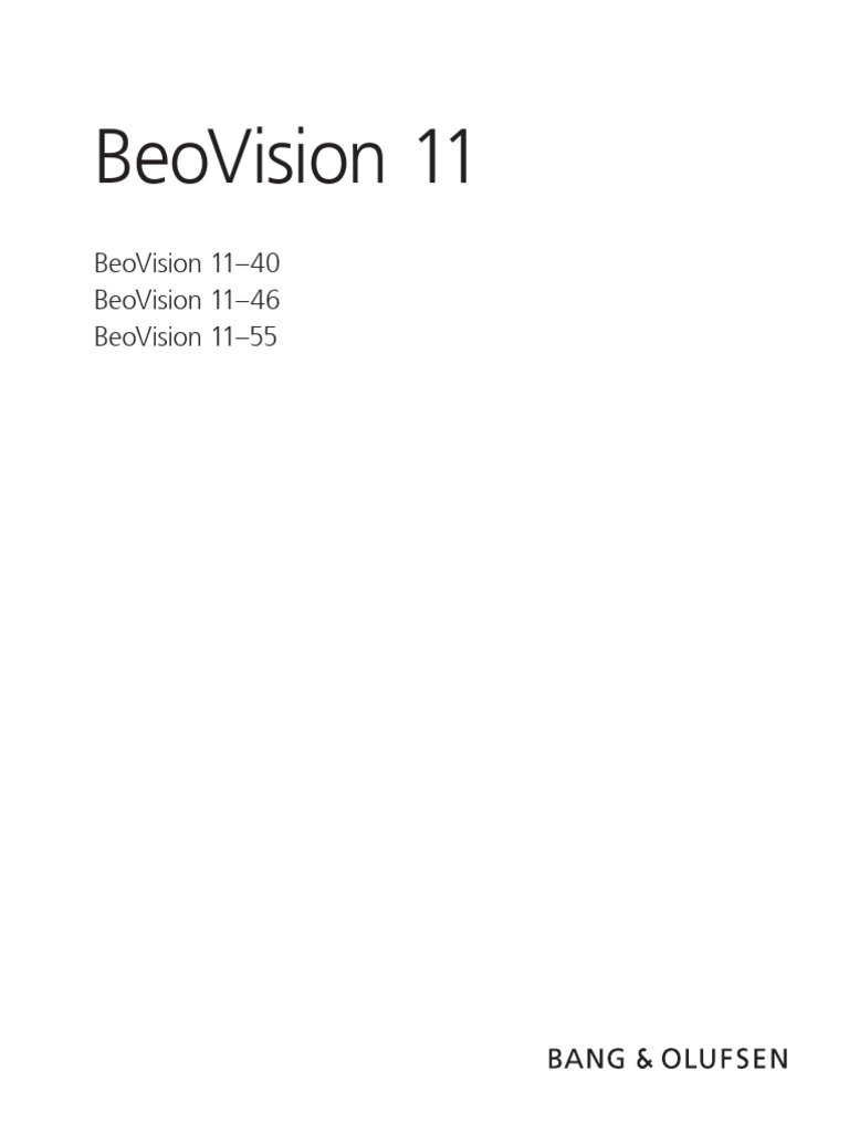 BeoVision 11 User Manual Guide | PDF | Ios | Menu (Computing)