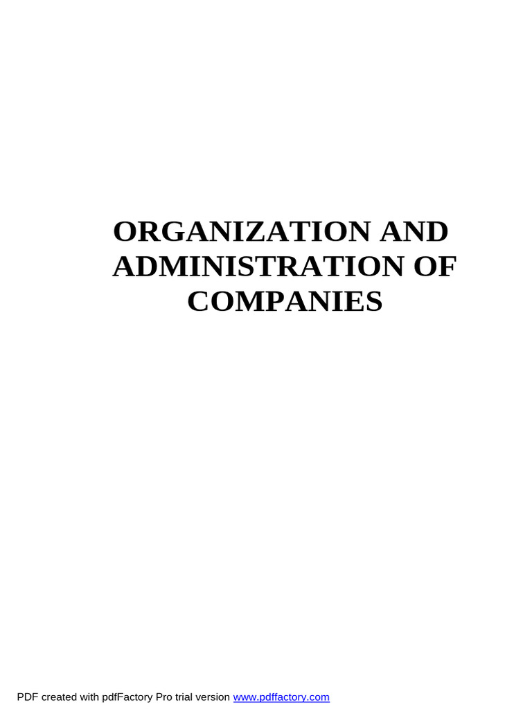 Organization and Administration of Businesses | PDF | Business ...