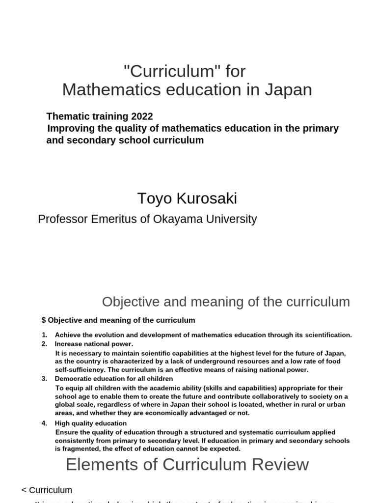 Japanese High School Math Curriculum Overview | PDF | Curriculum ...